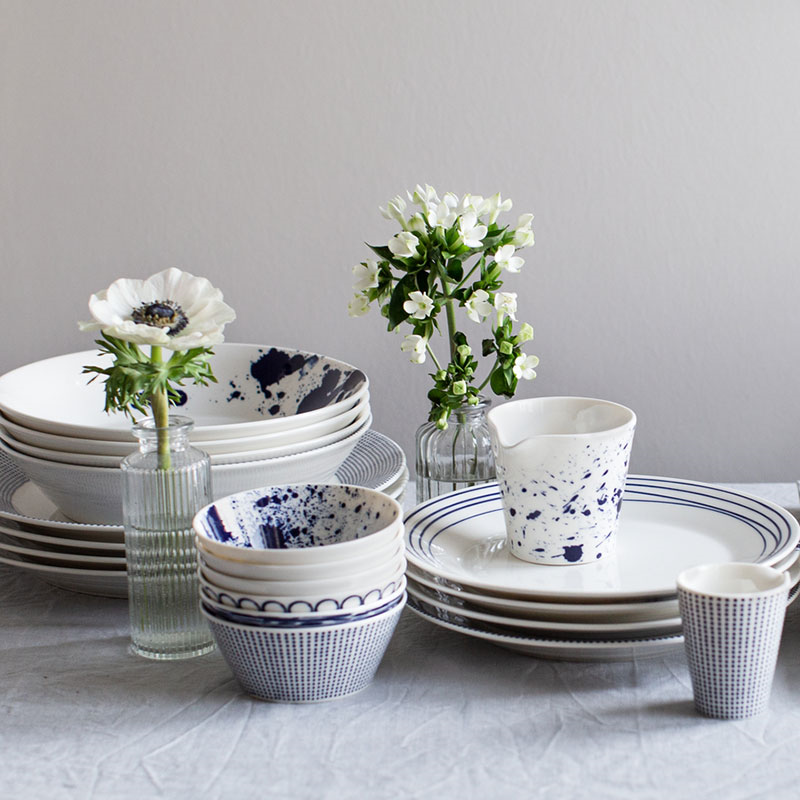 Pacific - Dot Dinner plate, 28cm, Blue | The Wedding Present Company