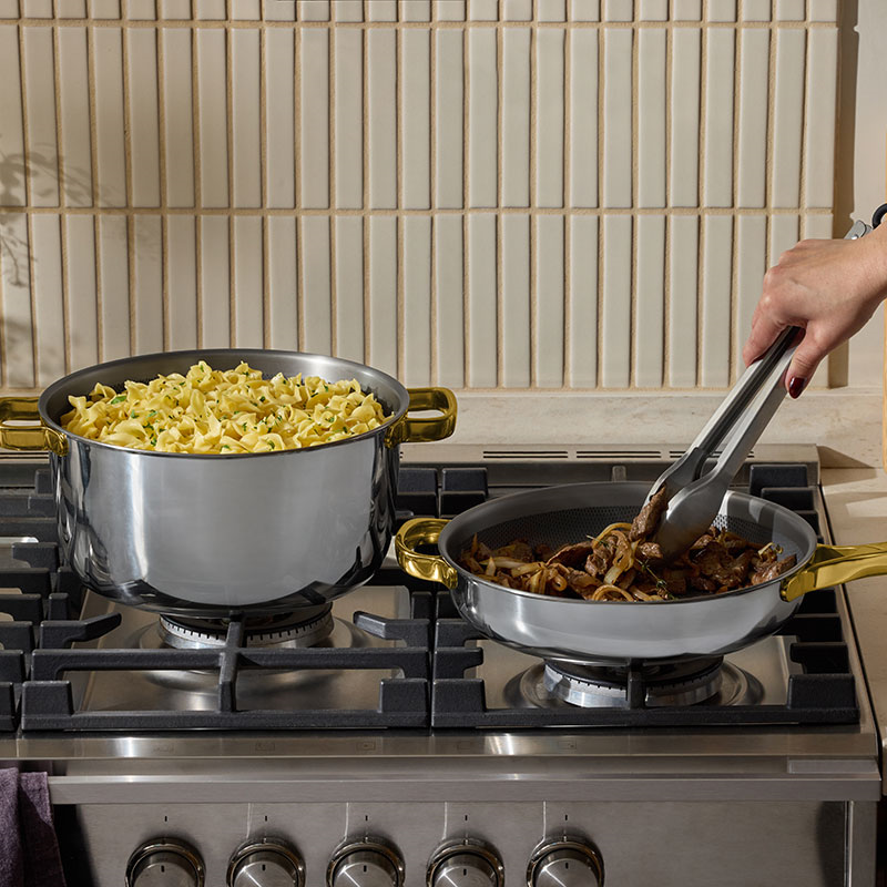 Titanium Pro Cookware Duo, Chrome & Gold | The Wedding Present Company